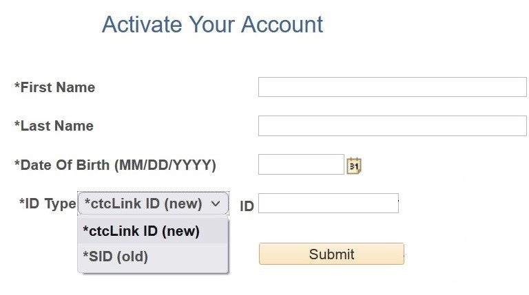 Activate My ctcLink Account for the First Time | SPSCC Support